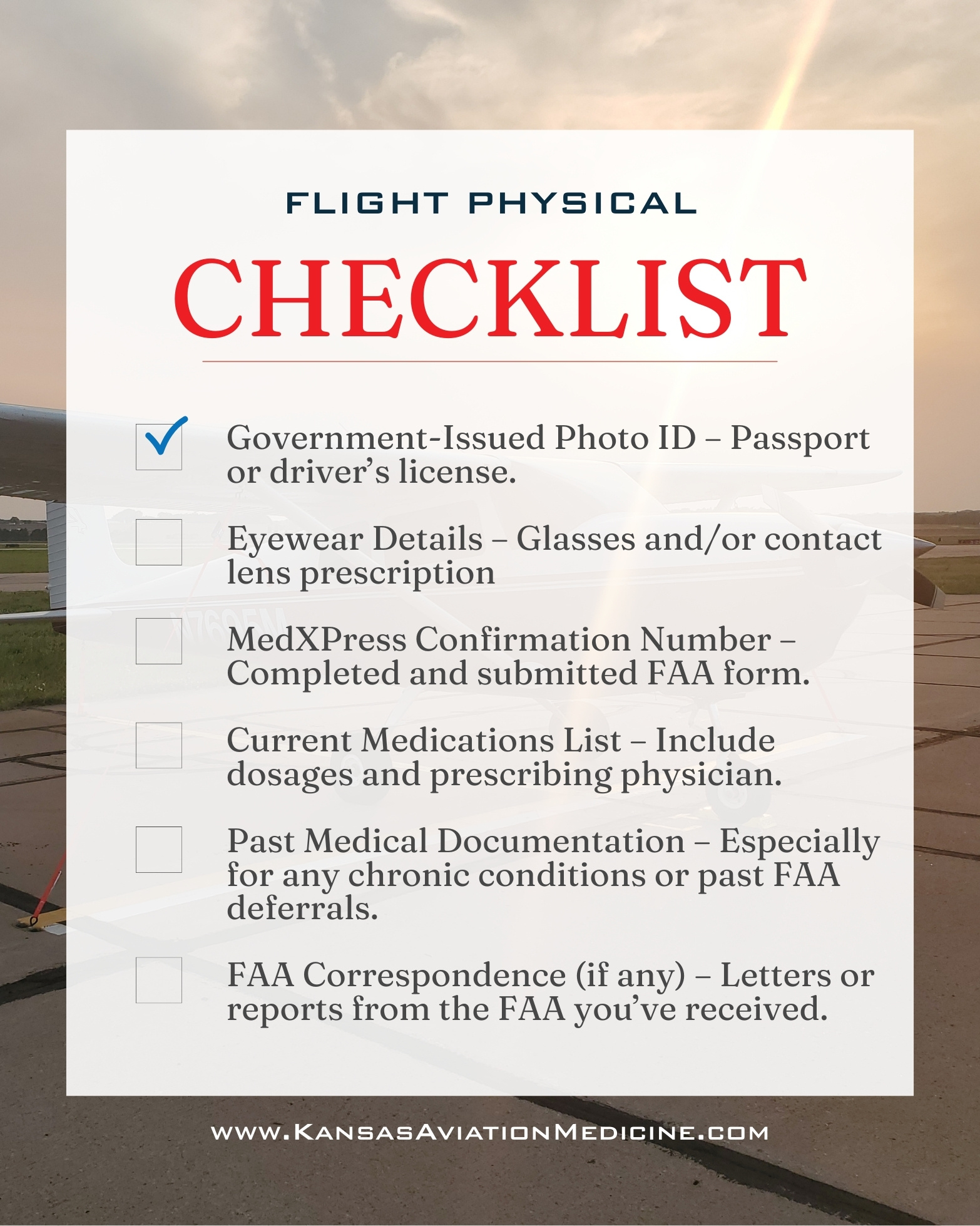 Wednesday Fly-In FAA Medicals at MHK Airport